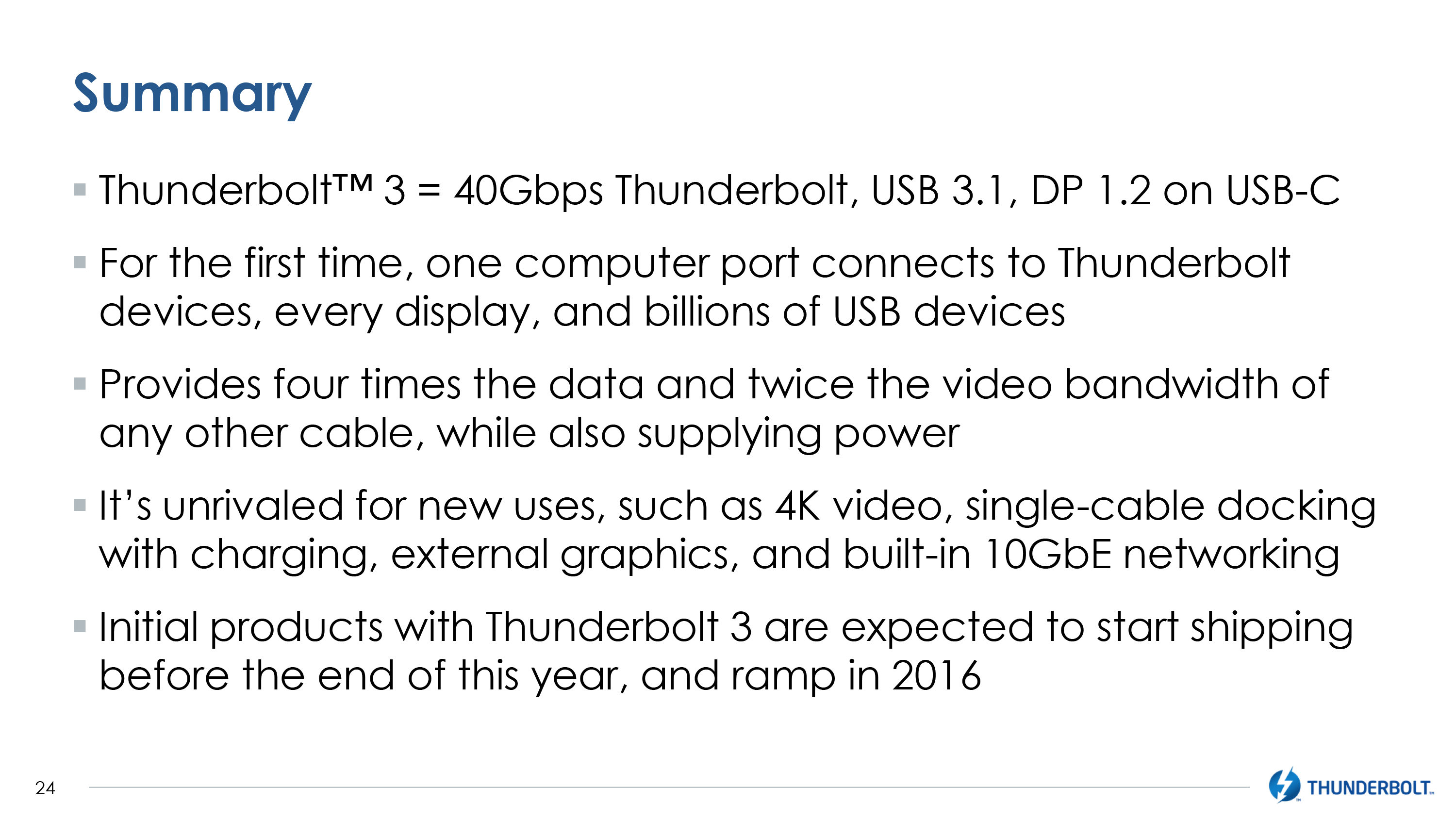 Thunderbolt 3 embraces USB Type-C connector, doubles bandwidth to ...