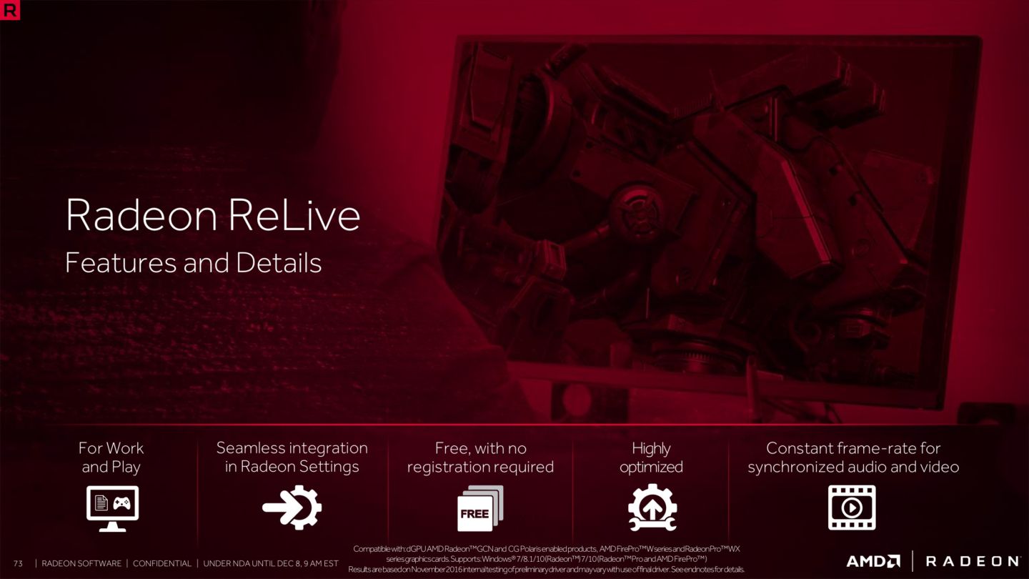 Radeon Crimson ReLive driver: More performance, less power, and screen ...