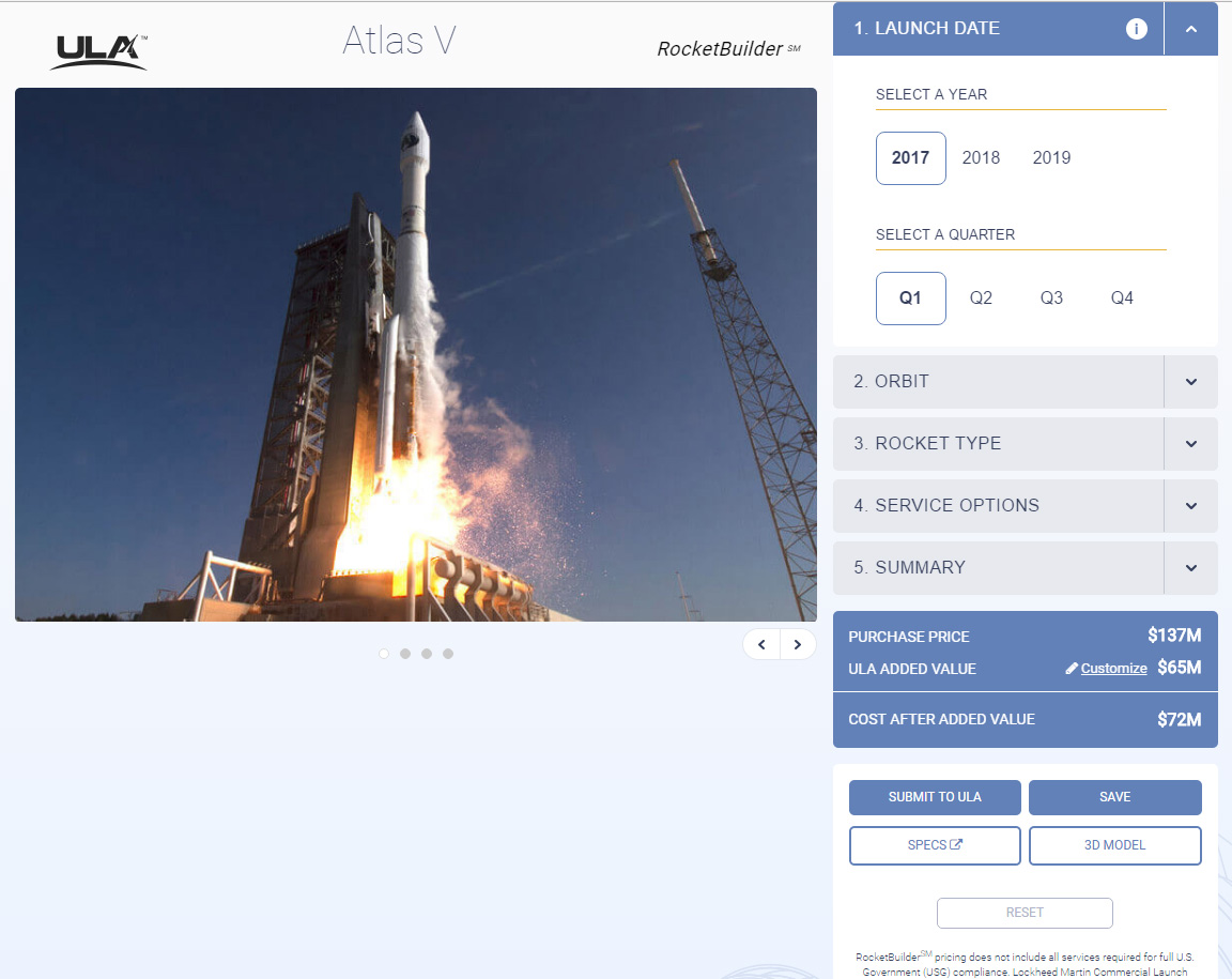 You can now build, cost, and launch an Atlas V rocket from your browser ...